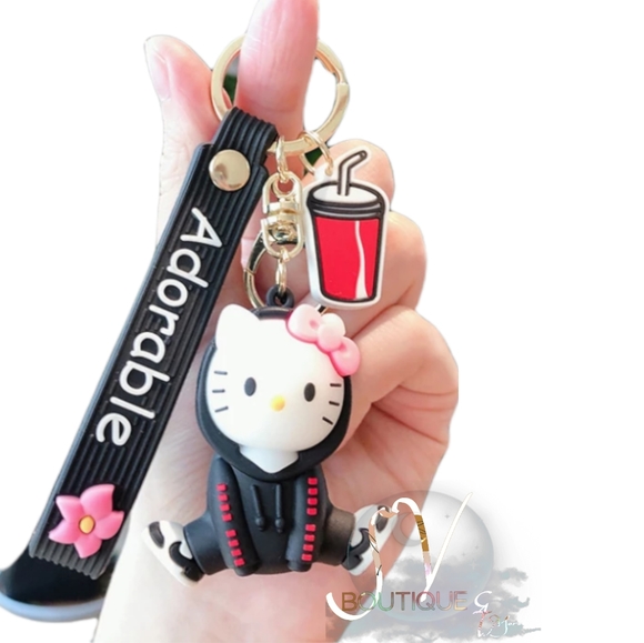 Accessories | Hello Kitty 3d Black Keychain | Poshmark